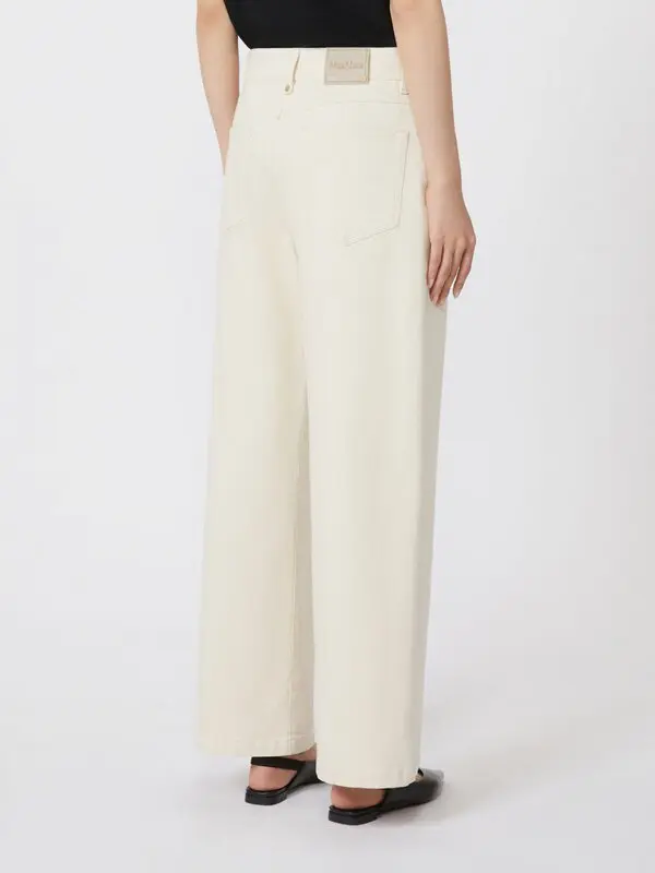 Max Mara Wide Leg Button Trousers - Sand-colored