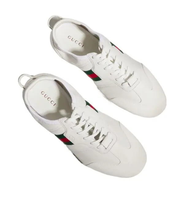 Gucci Low Top Sneakers With Signature Stripe Detail