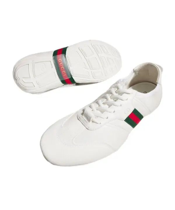 Gucci Low Top Sneakers With Signature Stripe Detail