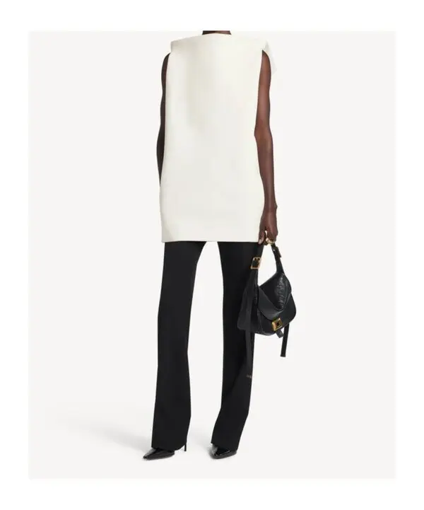 Balenciaga Sleeveless Vareuse Dress With Voluminous Panels - Ivory
