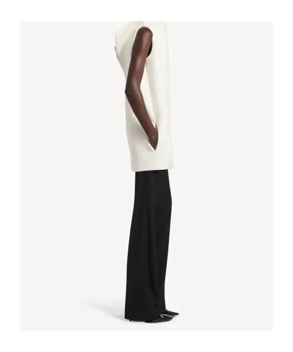 Balenciaga Sleeveless Vareuse Dress With Voluminous Panels - Ivory