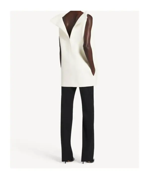 Balenciaga Sleeveless Vareuse Dress With Voluminous Panels - Ivory