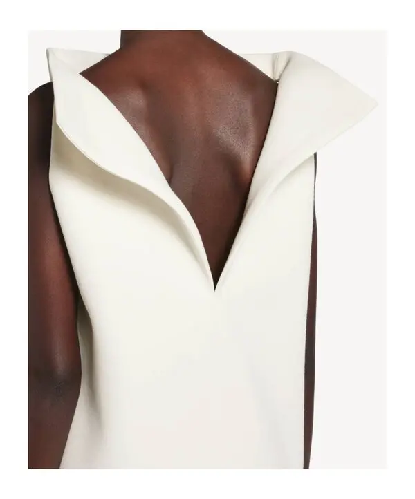 Balenciaga Sleeveless Vareuse Dress With Voluminous Panels - Ivory