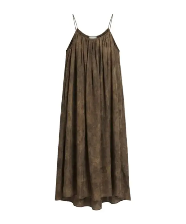 UMA WANG Ashel Dress Sleeveless Ruffled Maxi - Brown