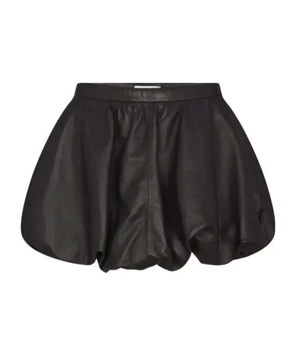 FRAME Leather Bubble Skirt - Black