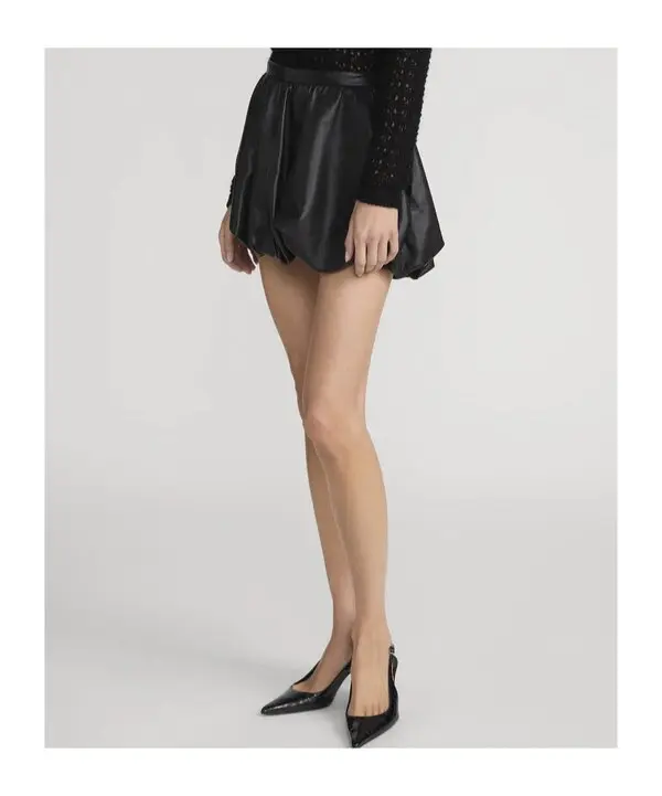 FRAME Leather Bubble Mini Skirt