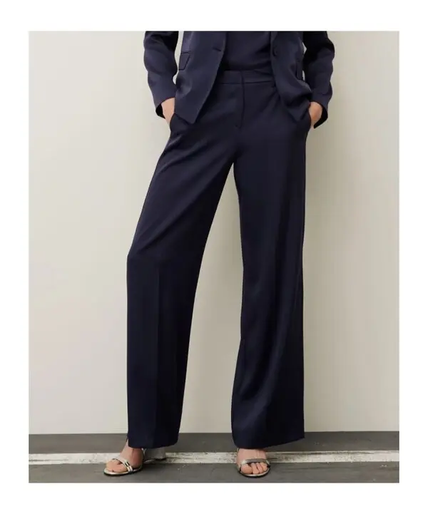 Marella Wide-leg Trousers With Pleated Details And Belt Loops