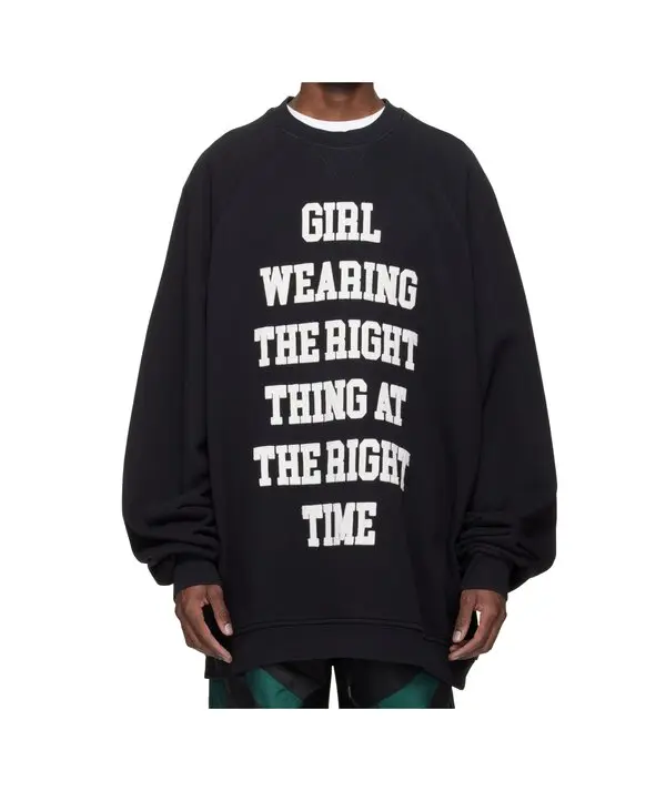 Vaquera Oversized Pullover Sweatshirt With Text Appliqu