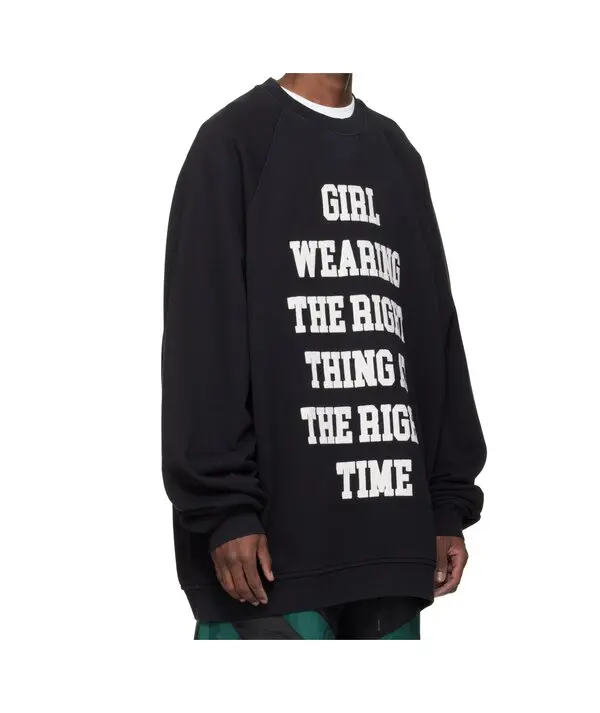 Vaquera Oversized Pullover Sweatshirt With Text Appliqu