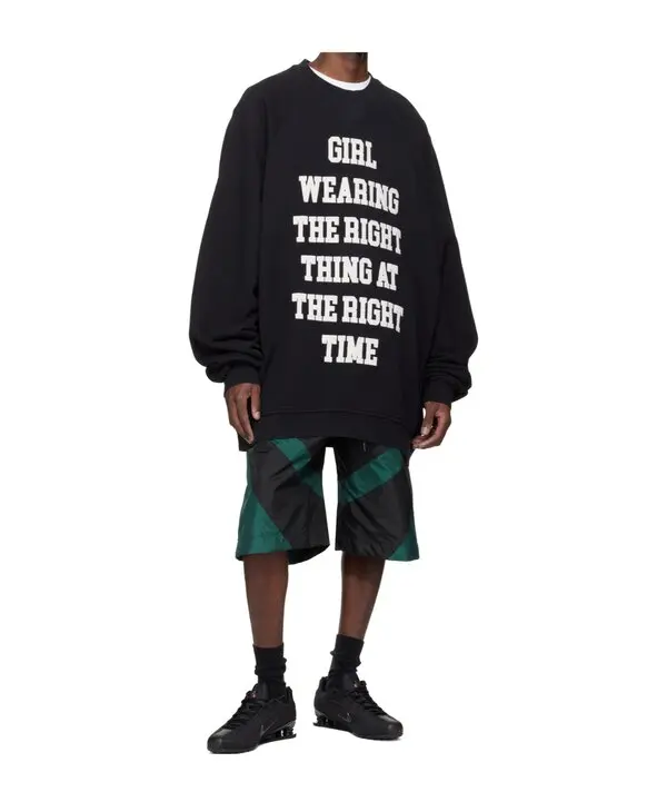Vaquera Oversized Pullover Sweatshirt With Text Appliqu