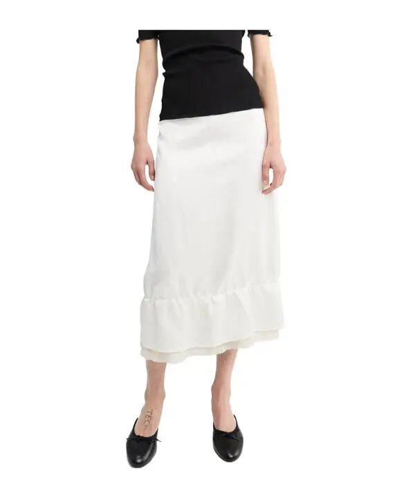 TOTEME Layered Satin Skirt - Off White