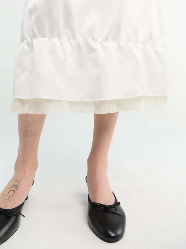 TOTEME Layered Midi Skirt With Frayed Edges