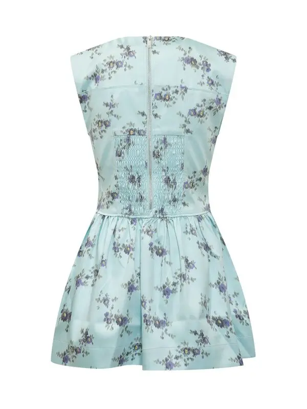 GANNI Sleeveless Floral Corset Mini Dress