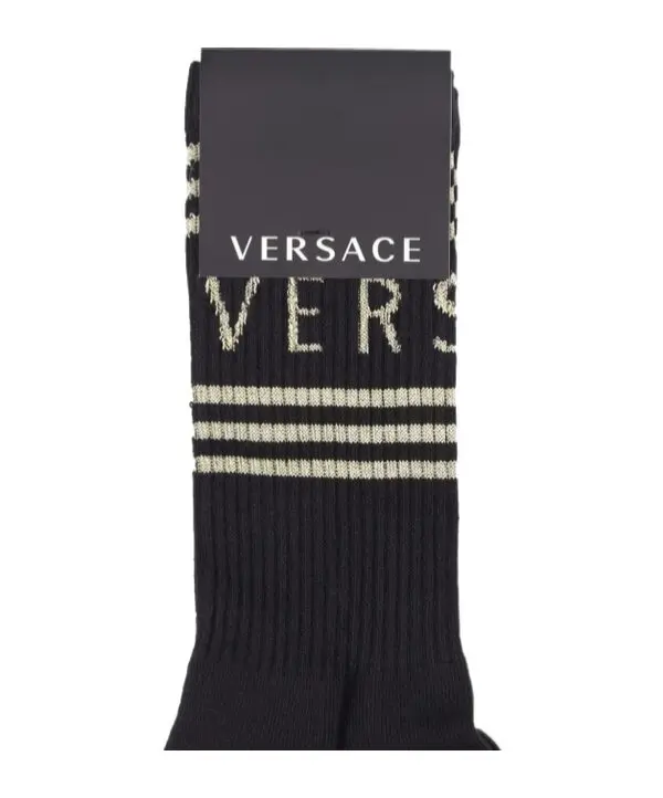 Versace Logo Intarsia Cotton Socks