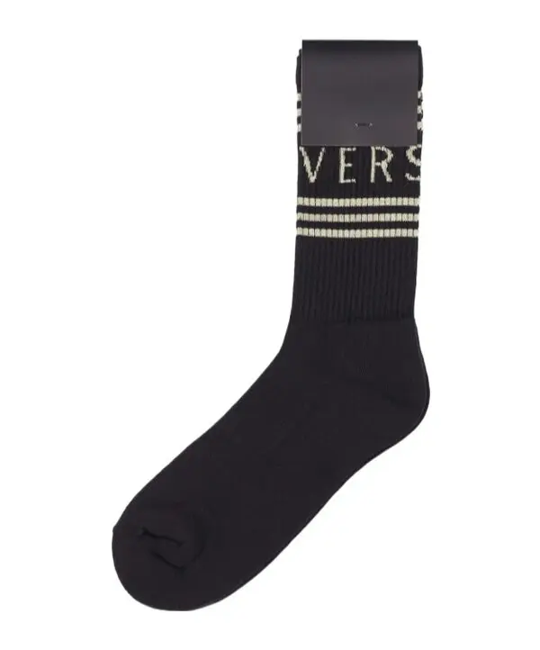 Versace Logo Intarsia Cotton Socks