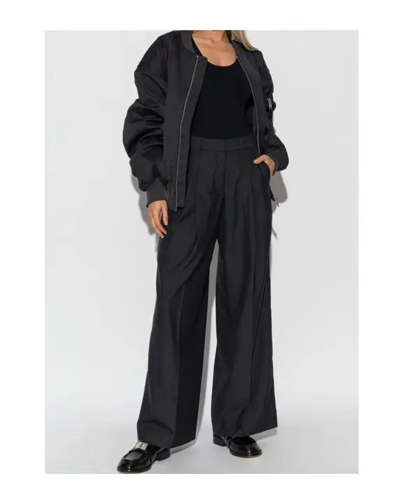 ENTIRE STUDIOS Pleated Wide Leg Trousers - Black