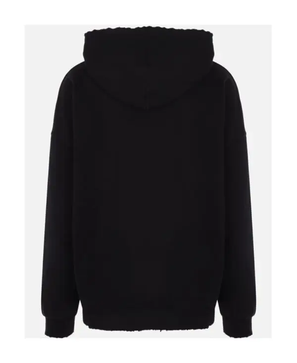 Palm Angels Logo Embroidered Long-sleeved Hoodie - Black