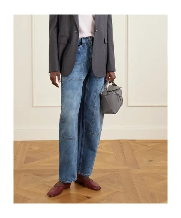 Co Paneled Mid-rise Barrel-leg Jeans