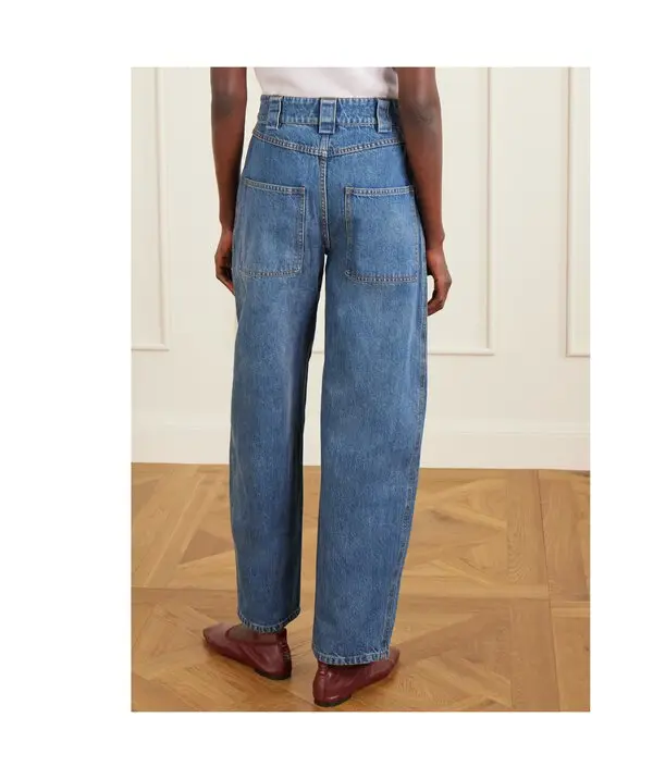 Co Paneled Mid-rise Barrel-leg Jeans