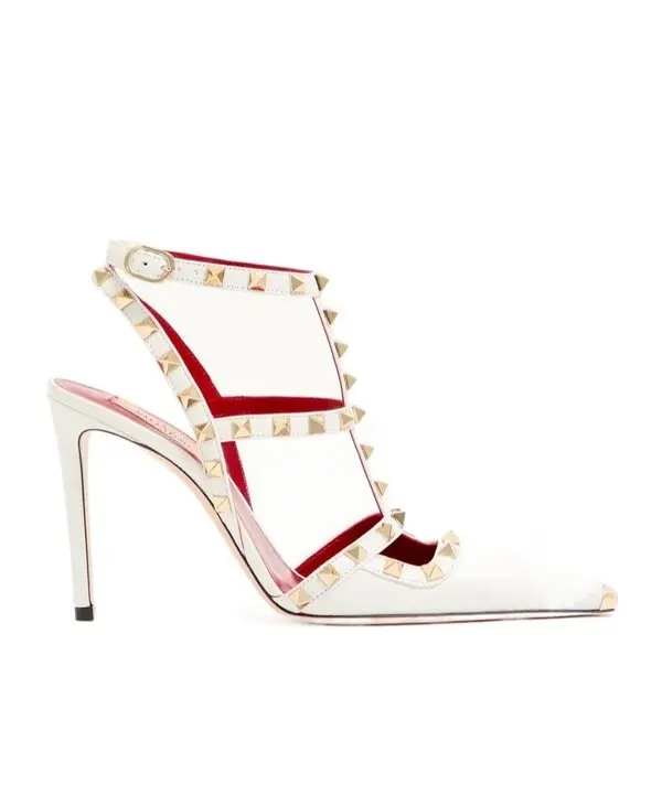 Valentino Garavani Rockstud Kidskin Pumps 100mm - White