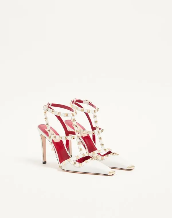 Valentino Garavani Rockstud Kidskin Pumps 100mm - White
