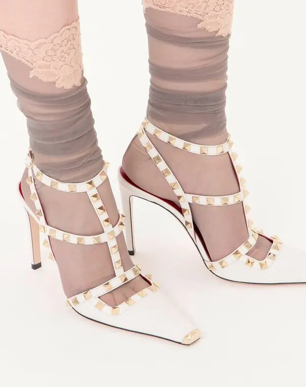 Valentino Garavani Rockstud Kidskin Pumps 100mm - White