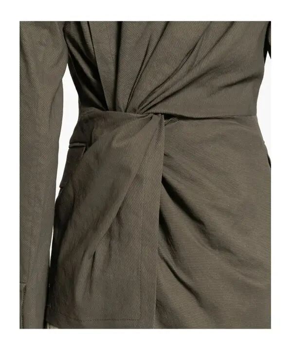 UMA WANG Single-breasted Blazer With Peak Lapels And Asymmetric Hem - Green