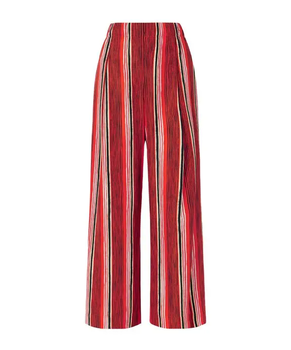 Proenza Schouler Amira Striped Wide Leg Pants - Red