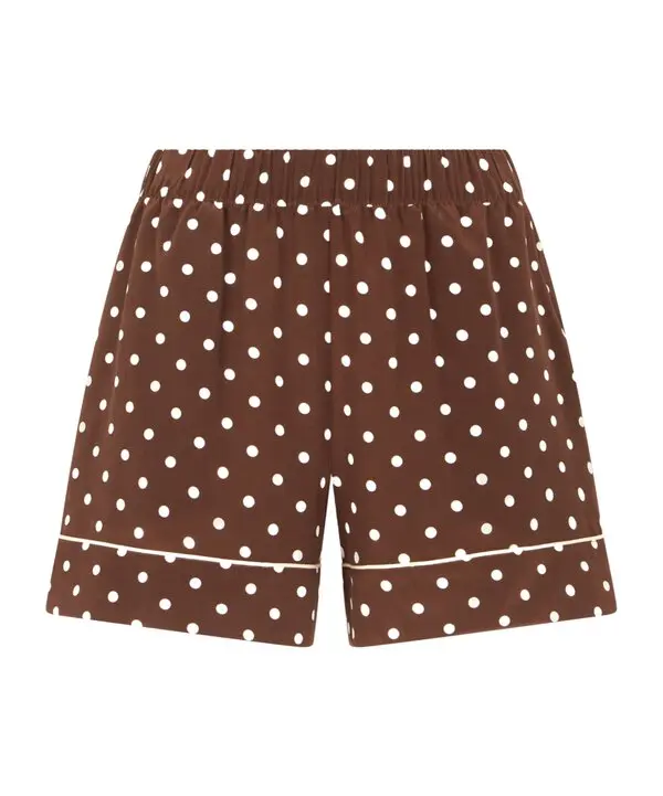 P.a.r.o.s.h Polka Dot Silk Shorts - Brown