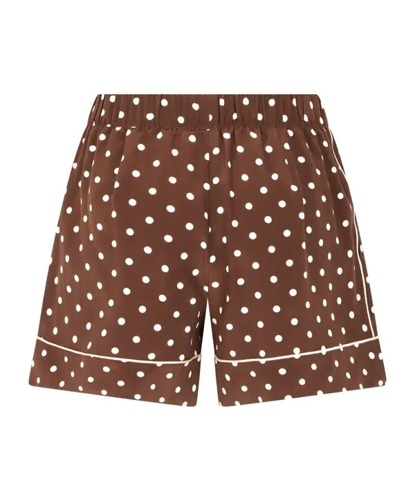 P.a.r.o.s.h Polka Dot Elasticated Waist Shorts - Brown