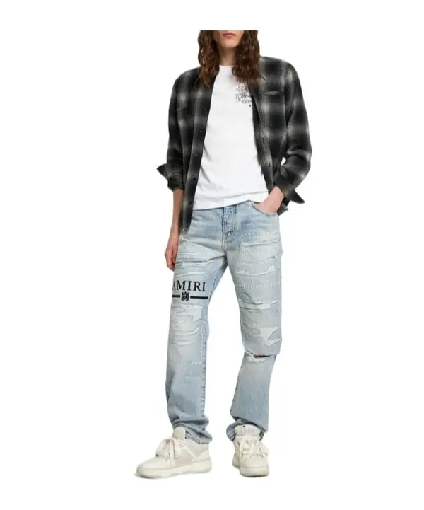 Amiri Bar Logo Straight Jeans