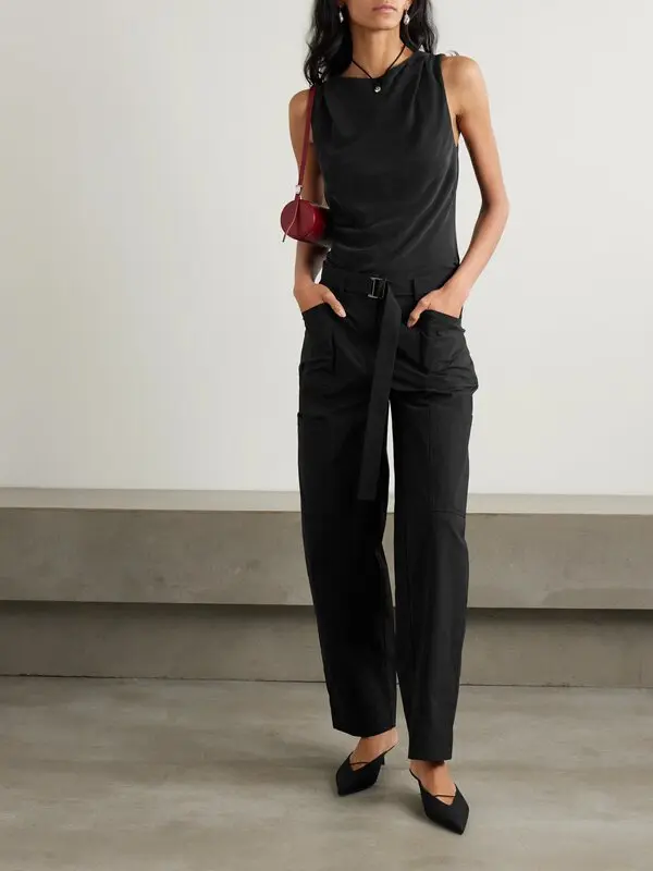 ST. AGNI High Rise Wide-leg Cargo Trousers