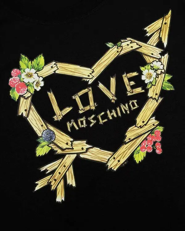 Moschino Cotton Love Heart T-shirt - Black
