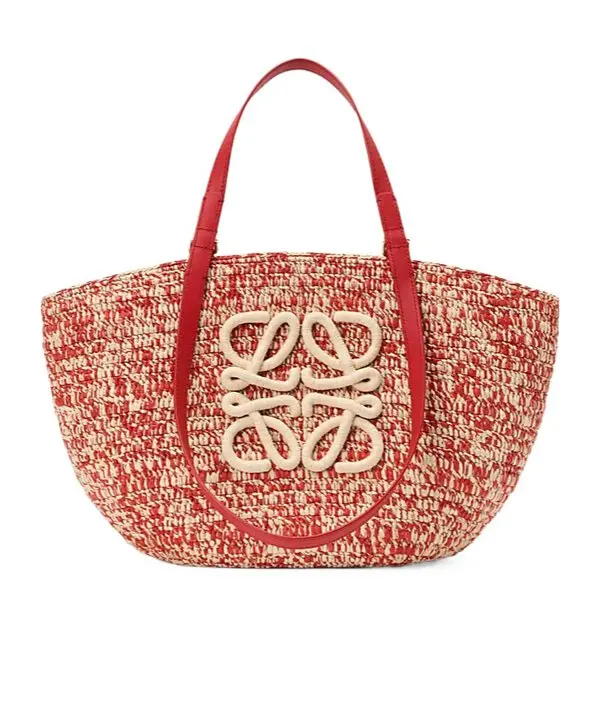 Loewe Woven Raffia Logo Tote Bag
