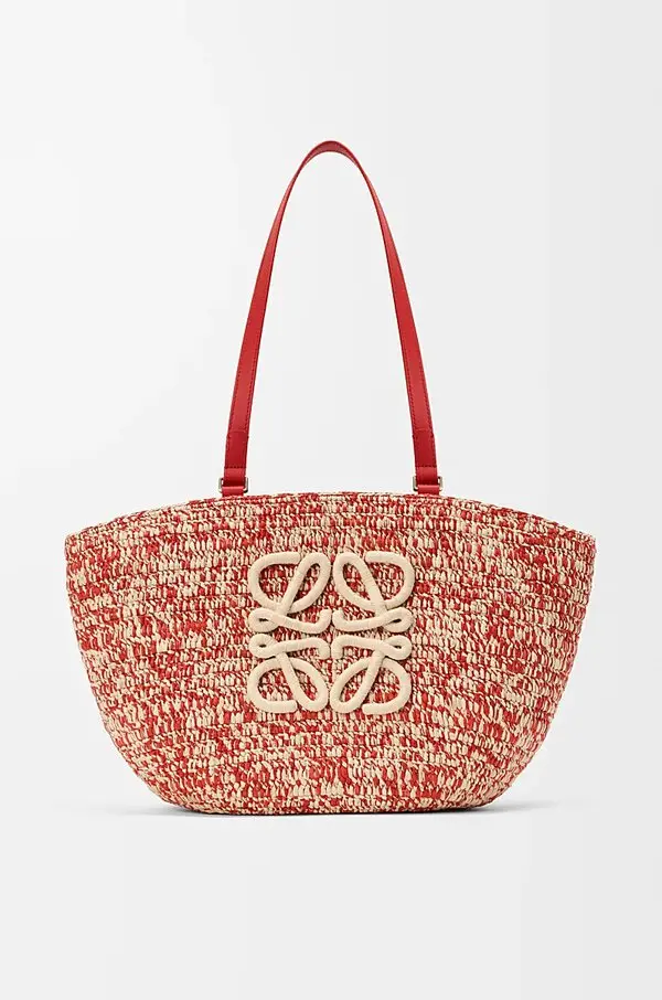Loewe Woven Raffia Logo Tote Bag