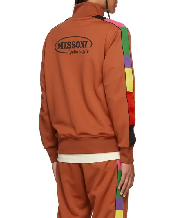 Palm Angels X Missoni Sport Logo Print Track Jacket - Brown
