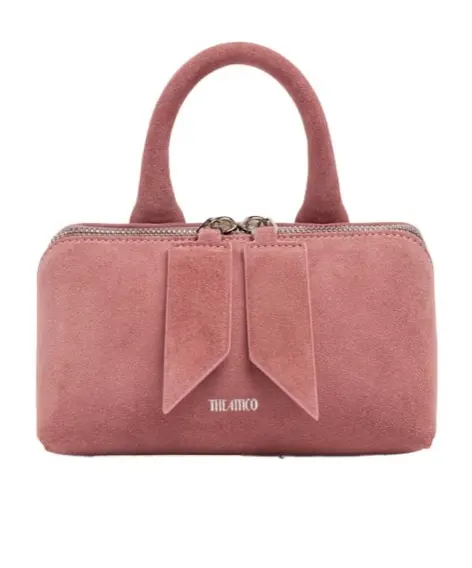 Attico Mini Friday Suede Top Handle Bag - Pink