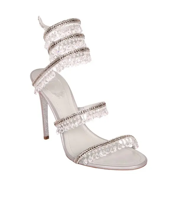 Rene Caovilla Crystal Embellished Spiral Sandals - No