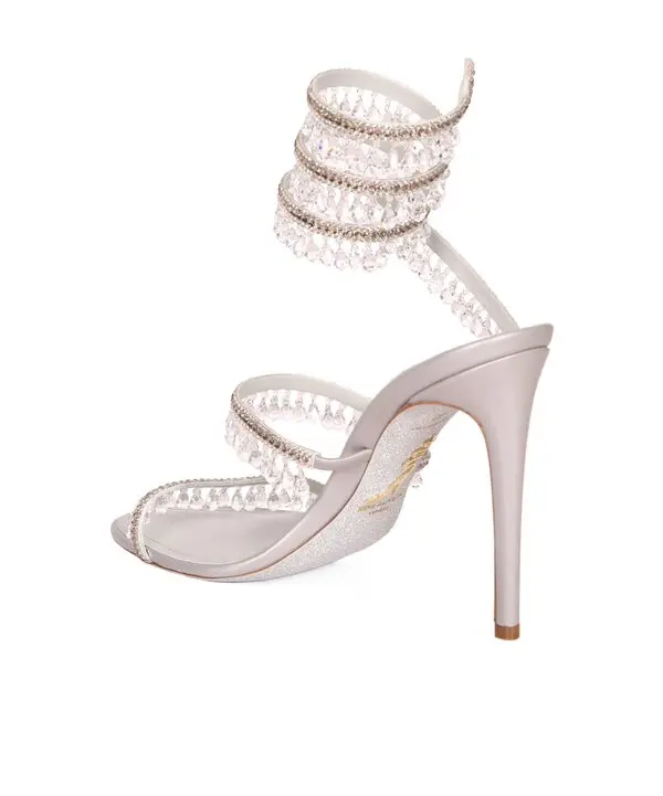 Rene Caovilla Crystal Embellished Spiral Sandals - No