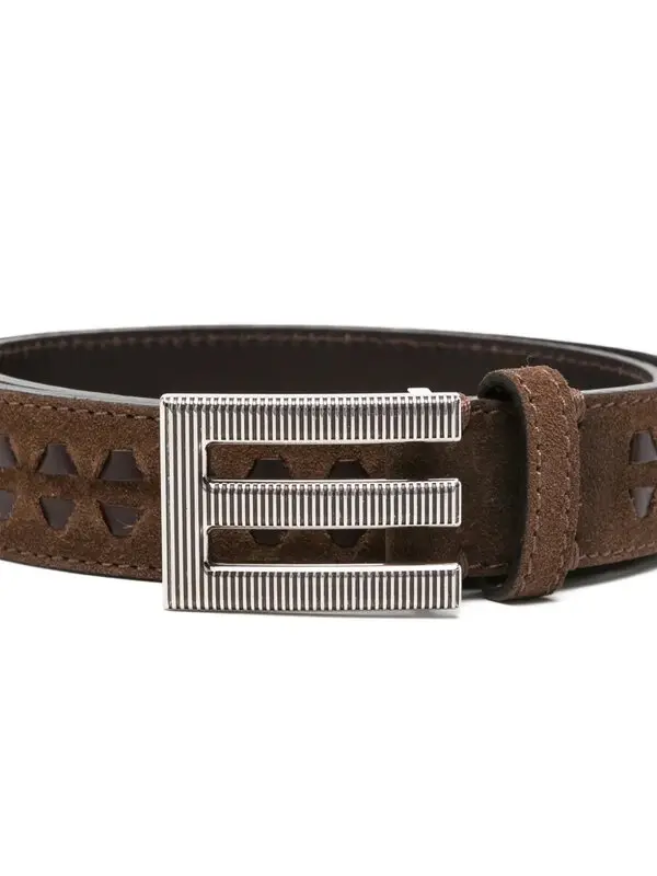 Etro Logo Buckle Leather Belt
