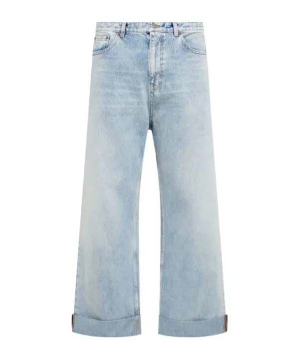 Valentino Garavani Stonewashed Wide Leg Jeans - Blue