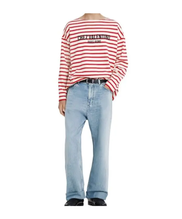 Valentino Garavani Stonewashed Wide Leg Jeans - Blue