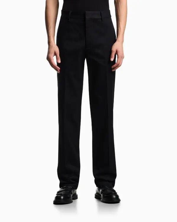 Emporio Armani Tailored Trousers With Logo Plate