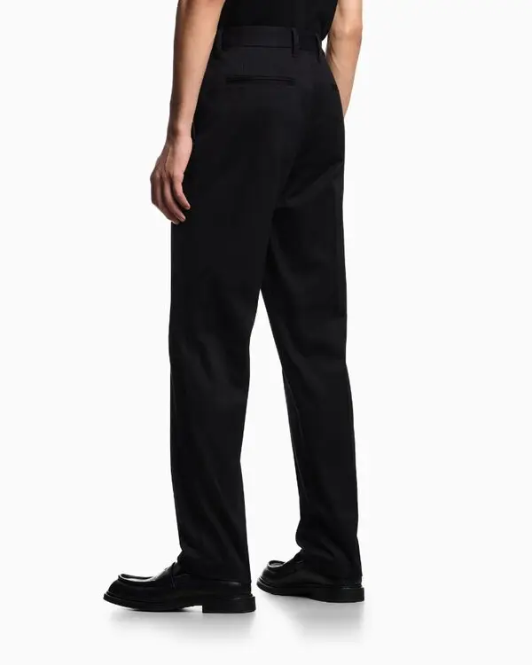 Emporio Armani Tailored Trousers With Logo Plate