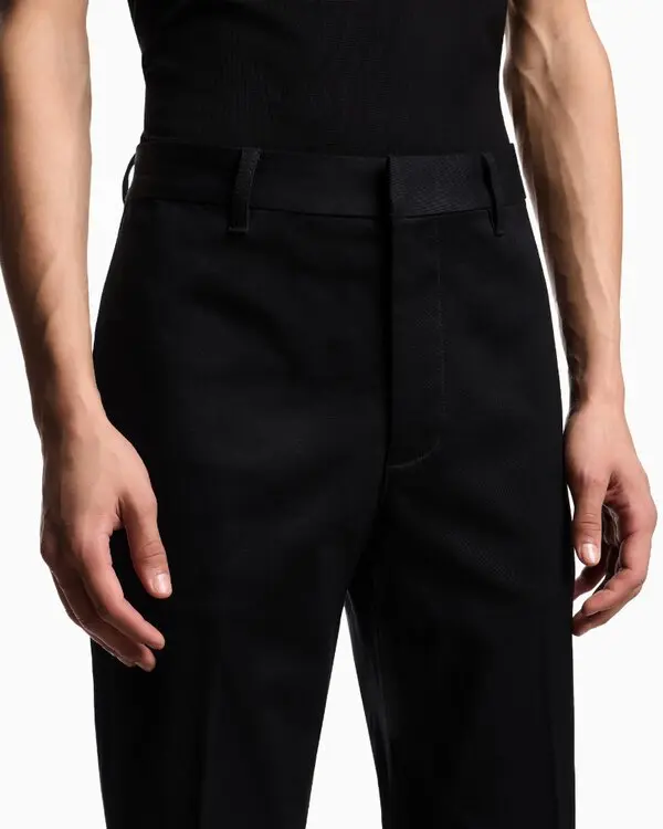 Emporio Armani Tailored Trousers With Logo Plate
