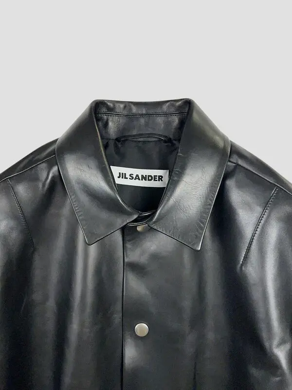 JIL SANDER Elasticated-hem Leather Jacket