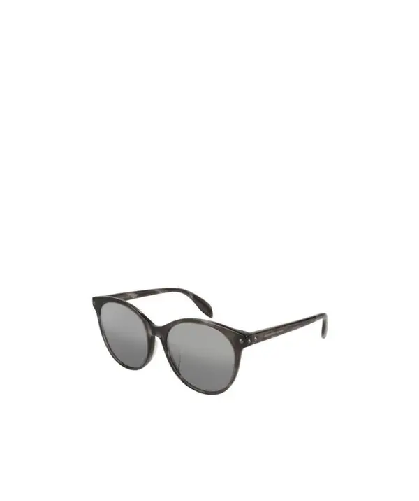 Alexander McQueen Round Frame Sunglasses With Logo Detail - Gray