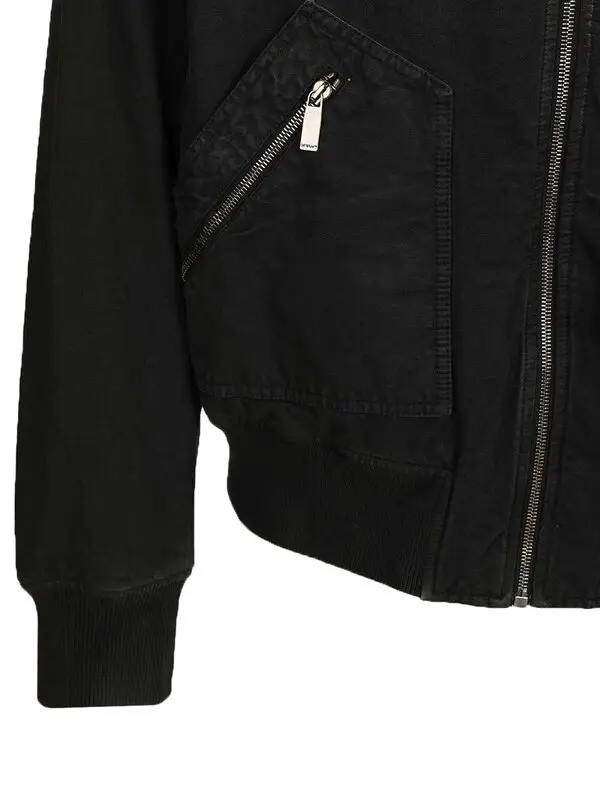 Off-White Cotton Bomber Jacket - Black