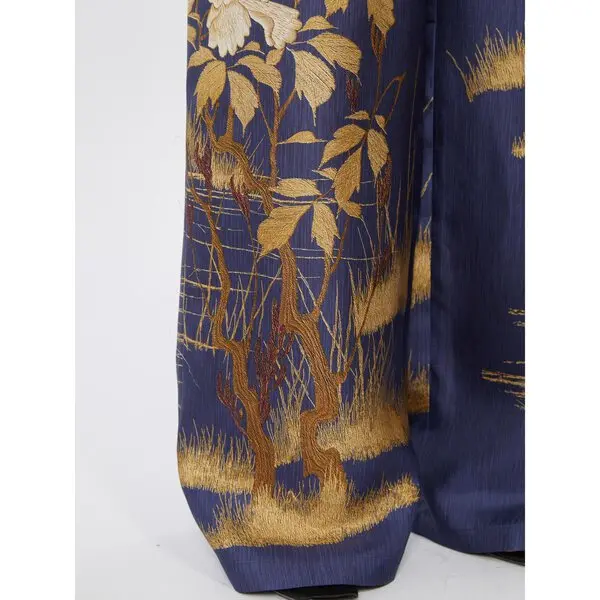 Max Mara Floral-print Wide-leg Trousers
