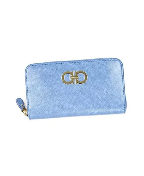 FERRAGAMO Logo Details Wallet - Blue